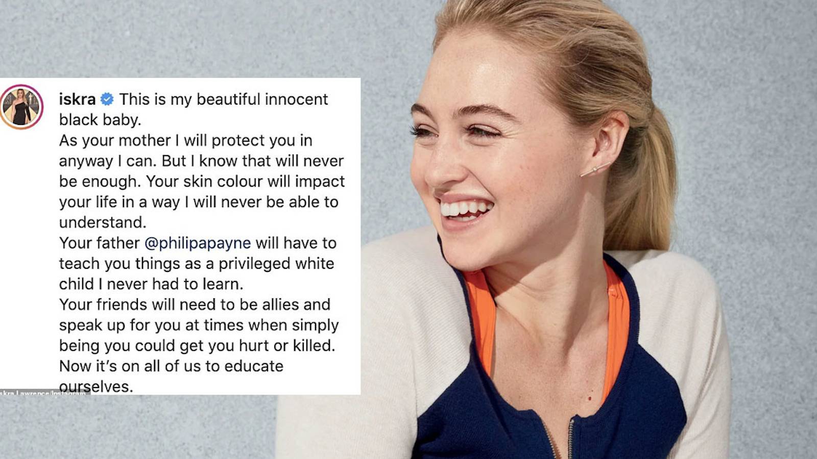 Iskra Lawrence Shares Emotional Message to Her 'Innocent Black Baby'